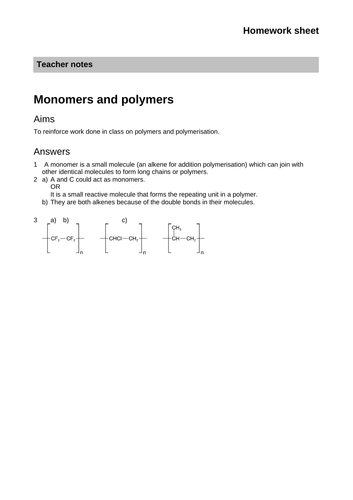 2019 GCSE AQA Chemistry unit 7: Organic Chemistry Addition and ...
