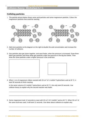 2019 GCSE AQA Chemistry unit 6: Rates of Reaction: Collision Theory ...