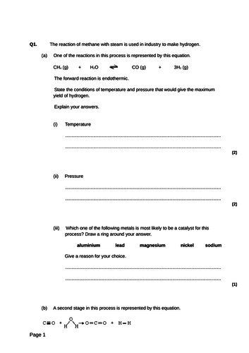 2019 GCSE AQA Chemistry unit 6: Rates of Reaction: Equilibrium ...
