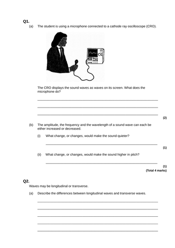 2019 AQA GCSE Physics Waves Describing Waves | Teaching Resources 2019 AQA GCSE Physics Waves Describing Waves | Teaching Resources