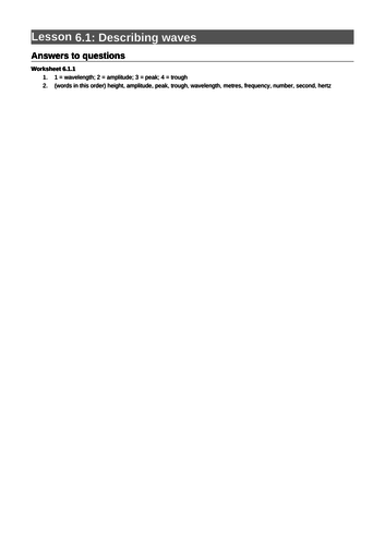 2019 AQA GCSE Physics Waves Describing Waves | Teaching Resources 2019 AQA GCSE Physics Waves Describing Waves | Teaching Resources