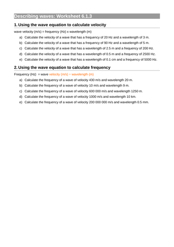 2019 AQA GCSE Physics Waves Measuring Waves | Teaching Resources 2019 AQA GCSE Physics Waves Measuring Waves | Teaching Resources
