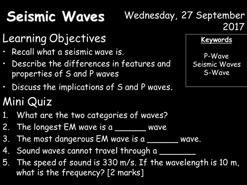 2019 AQA GCSE Physics Waves Seismic Waves | Teaching Resources 2019 AQA GCSE Physics Waves Seismic Waves | Teaching Resources