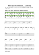 MULTIPLICATION CODE CRACKING | Teaching Resources