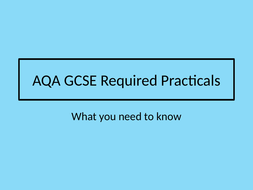 AQA GCSE Required Practical MODEL | Teaching Resources