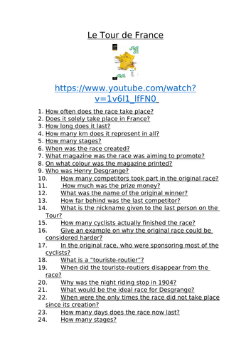 Le Tour de France | Teaching Resources