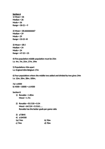 World Cup Russia 2018 Maths Challenge (Answers Included) | Teaching ...