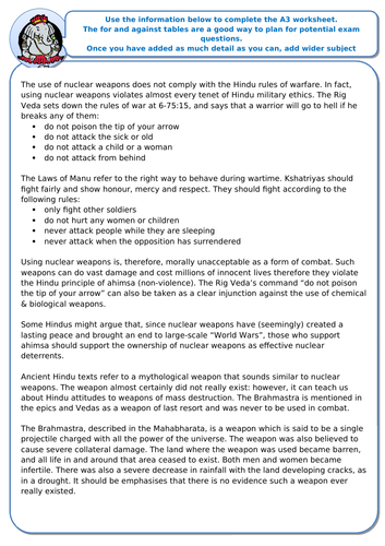 Nuclear Weapons - Hindu Views (GCSE RS - Hinduism - Religion, Peace ...