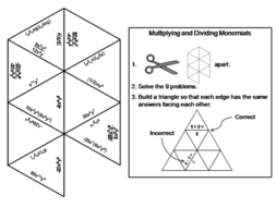 Multiplying and Dividing Monomials Game: Math Tarsia Puzzle | Teaching ...
