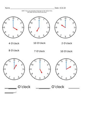 Telling the Time Worksheet | Teaching Resources