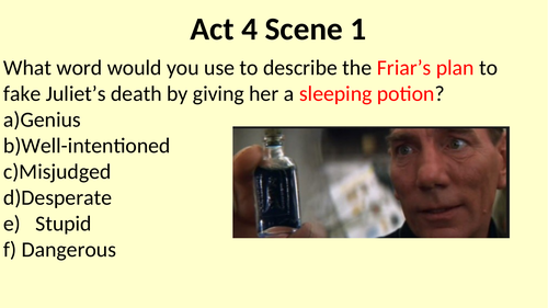 Act 4 Scenes 1 and 3 Romeo and Juliet | Teaching Resources