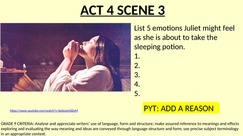 Act 4 Scenes 1 and 3 Romeo and Juliet | Teaching Resources