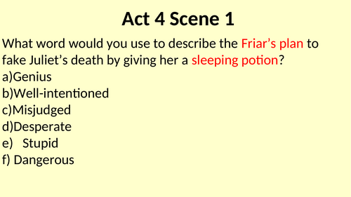 Act 4 Scenes 1 and 3 Romeo and Juliet | Teaching Resources