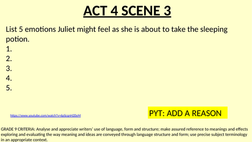 Act 4 Scenes 1 and 3 Romeo and Juliet | Teaching Resources
