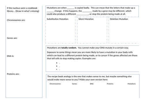 Explaining Adaptations and Mutations using Cake Analogy KS3 KS4 ...