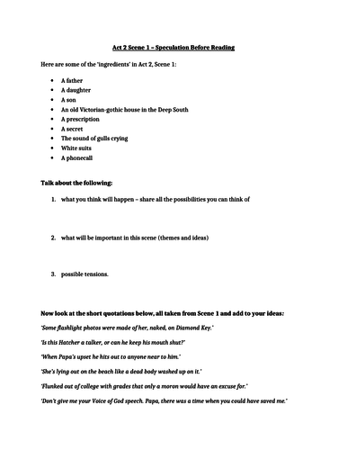 Tennessee Williams' 'Sweet Bird of Youth' lesson 6 - characterisation ...