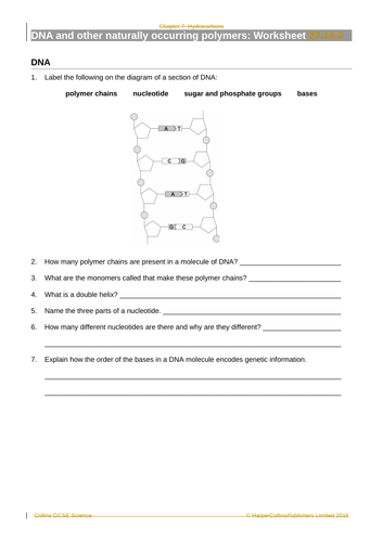 2019 GCSE AQA Chemistry unit 7: Organic Chemistry Natural Polymers ...