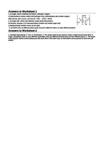 2019 GCSE AQA Chemistry unit 7: Organic Chemistry Natural Polymers ...