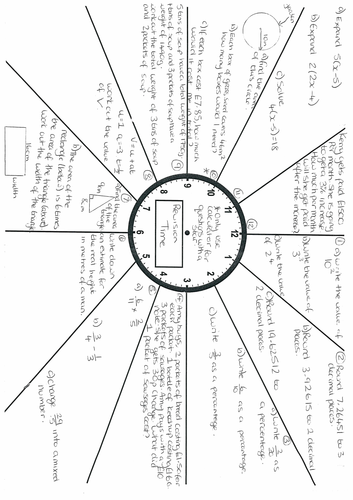 GCSE FOUNDATION REVISION CLOCKS (Great for end of term activities ...