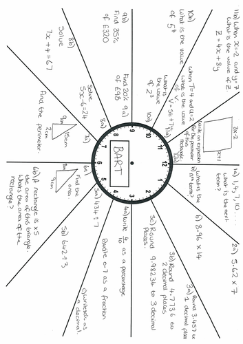 GCSE FOUNDATION REVISION CLOCKS (Great for end of term activities ...