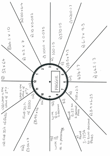 GCSE FOUNDATION REVISION CLOCKS (Great for end of term activities ...