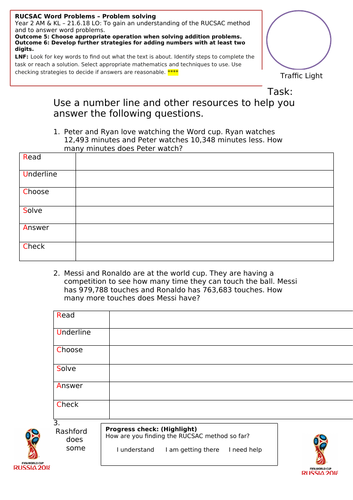 World cup 2018 Maths word problems | Teaching Resources
