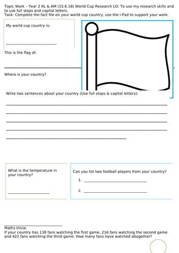 Word Cup 2018 Facts | Teaching Resources