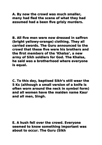Sikhism : Khalsa 5Ks | Teaching Resources