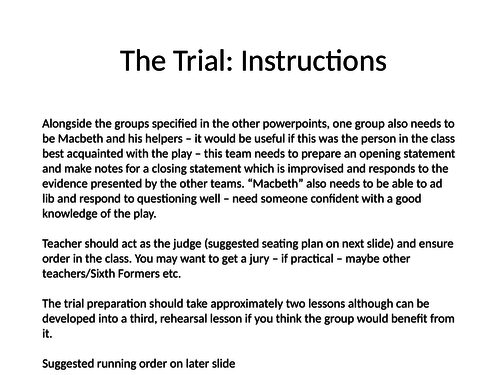Macbeth: The Trial | Teaching Resources