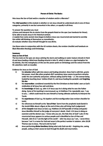 The Person of Jesus Christ Christology | Teaching Resources