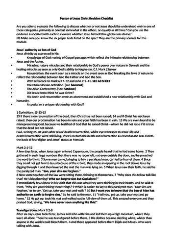 The Person of Jesus Christ Christology | Teaching Resources