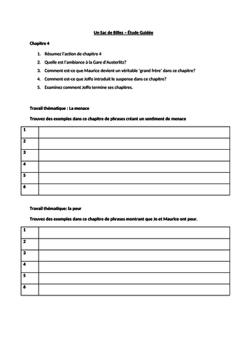 Un Sac de Billes | Teaching Resources