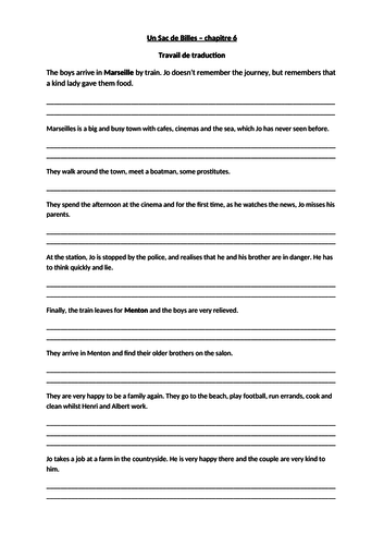 Un Sac de Billes | Teaching Resources