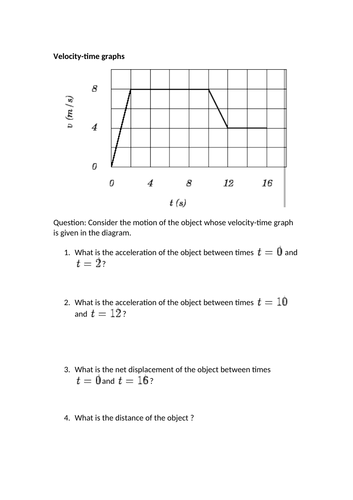 2019 AQA GCSE Physics Forces Velocity time graphs | Teaching Resources