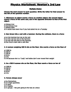 2019 AQA GCSE Physics Forces Newton's Laws | Teaching Resources
