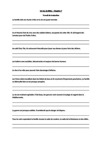 Un Sac de Billes | Teaching Resources