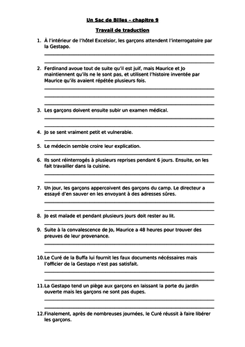 Un Sac de Billes | Teaching Resources