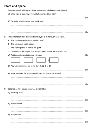 2019 AQA GCSE Physics Space full lesson resources | Teaching Resources