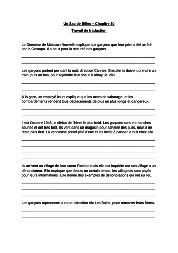 Un Sac de Billes | Teaching Resources