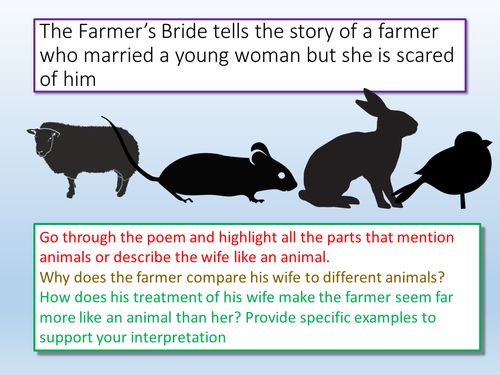 Love and Relationships The Farmer's Bride | Teaching Resources