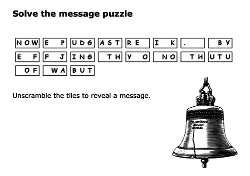 Solve the message puzzle from Patrick Henry | Teaching Resources
