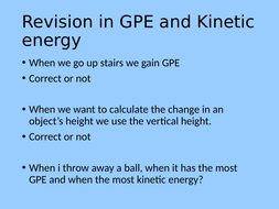AQA Physics GCSE Kinetic GPE Elastic Energy | Teaching Resources