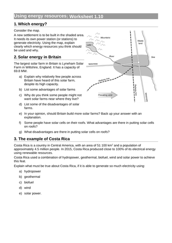 AQA Physics GCSE Energy and Efficiency - Global Energy suppliers ...