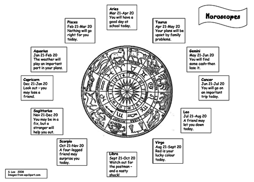 Literacy problem solving - Horoscopes activity | Teaching Resources