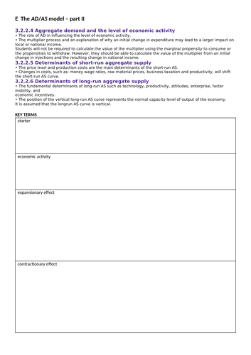 05 The AD/AS Model (part 2) AQA AS Economics (new spec) MACRO ...