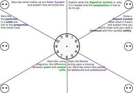 KS3 Science Revision Clock | Teaching Resources