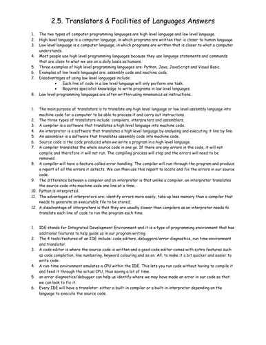 Computer Science GCSE OCR 9-1 Specification Component 2 Questions ...