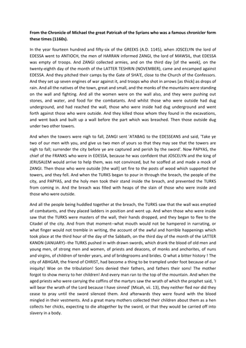 Lesson - The Fall of Edessa | Teaching Resources