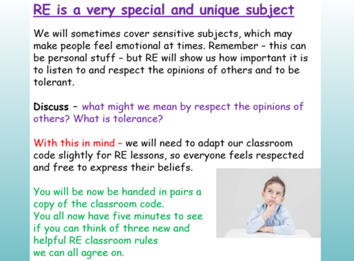 RE Introduction | Teaching Resources