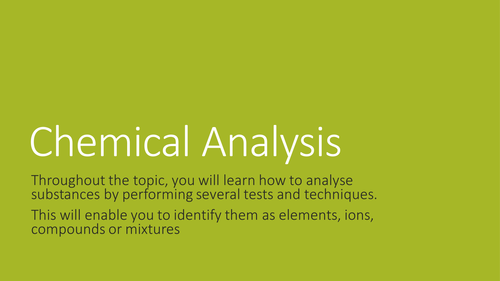 2019 AQA GCSE Chemistry Chemical Analysis | Teaching Resources